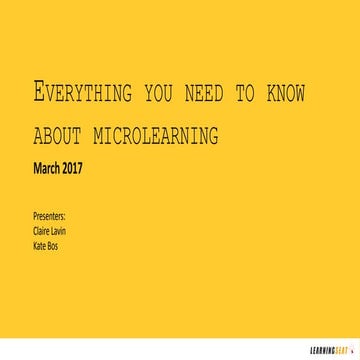 Microlearning Presentation | PDF