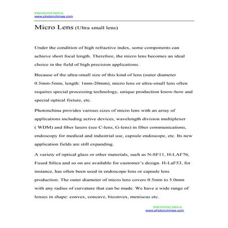 Micro lenses | PDF