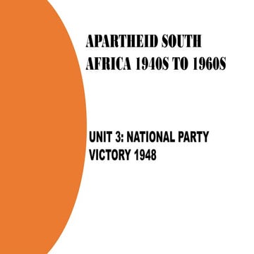 GRADE 11 HISTORY SLIDES ON APARTHEID SOUTH AFRICA . | PPTX