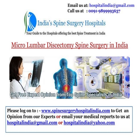 Micro lumbar discectomy spine surgery in India | PPTX