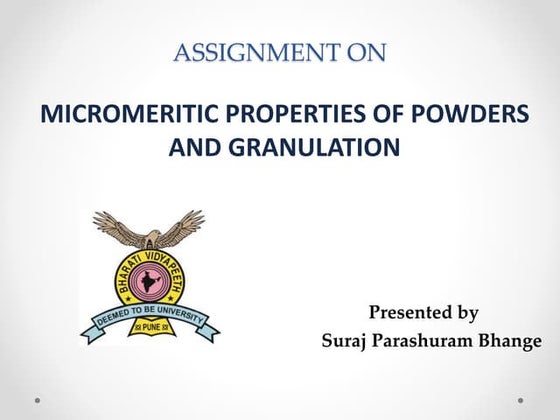Flow properties of powders | PPT
