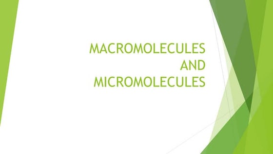 macromolecule & micromolecule | PPT