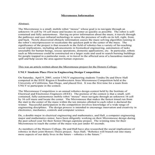 Micromouse information | DOC