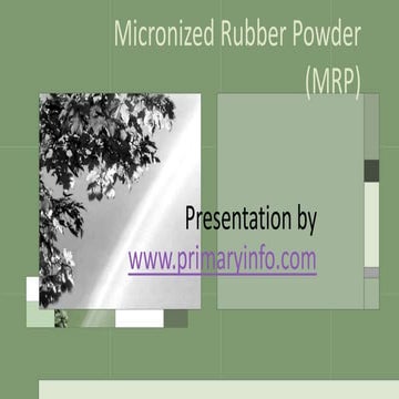 Micronized rubber-powder | PPTX