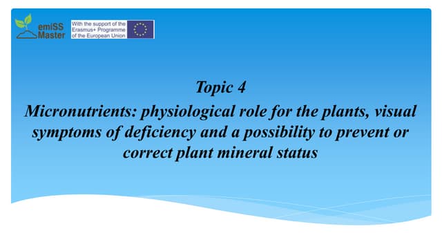 Micronutrients And Foliar Fertilization Pptx