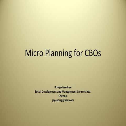 Micro planning for cb os | PPT