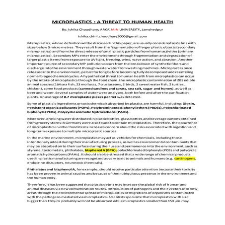 Microplastic : review article | PDF