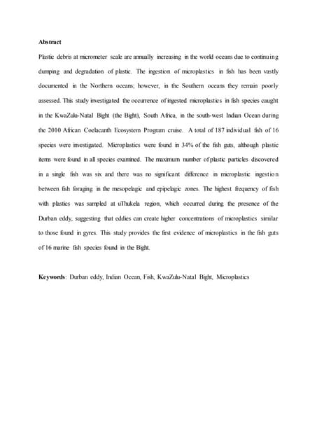 Microplastic Pollution - Presentation | PPTX | Environment | Science