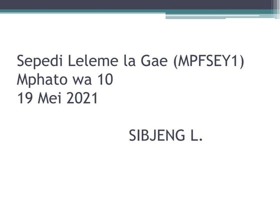 Sepedi Leleme la gae paper 1 (Maamanyi). Dibopego le melao ya tšhomišo ...