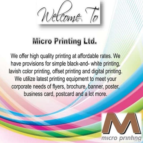 Micro Printing Ltd, facilitates affordable digital and offset printing ...