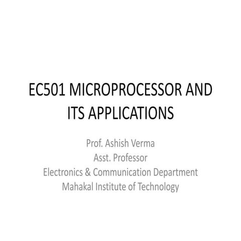 Microprocessor 8086 Cover Unit I | PPT