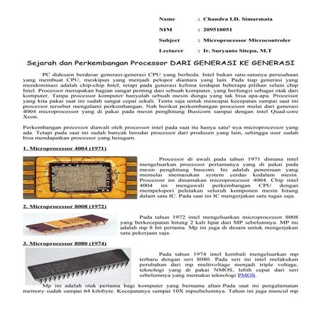 Sejarah dan pengertian mikroprosesor | DOCX