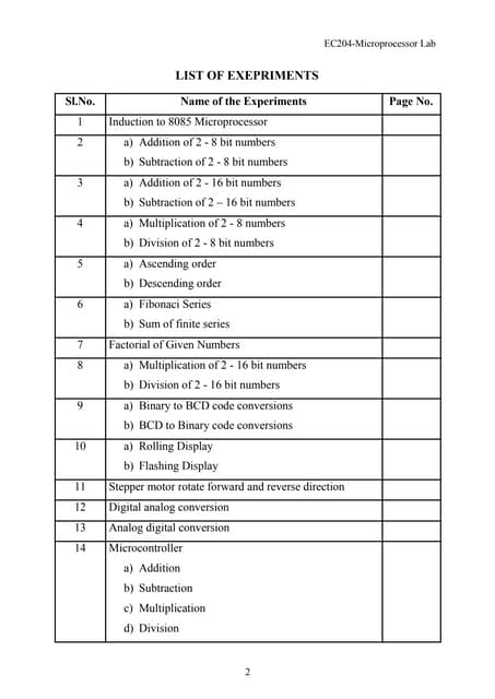 Microprocessor Lab Manual Pdf