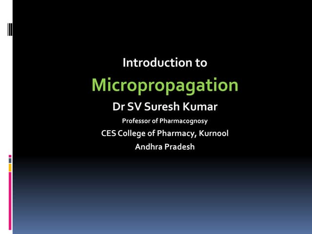 Plant tissue culture laboratory | PPTX