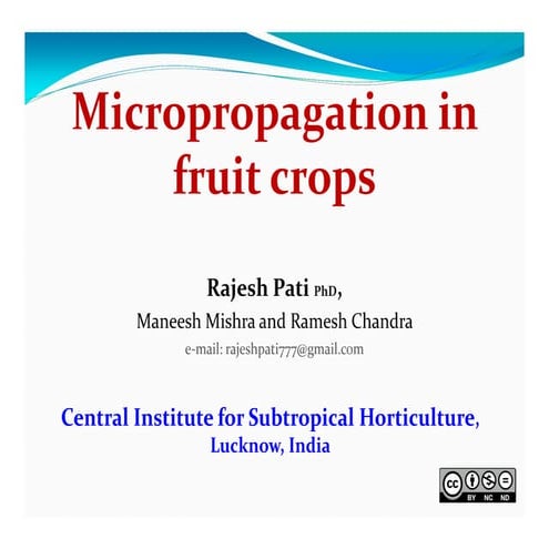 Micropropagation in fruit crops | PDF