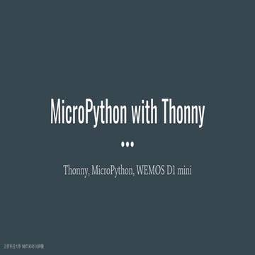 MicroPython with thonny | PDF