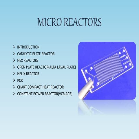 Micro reactors | PPTX