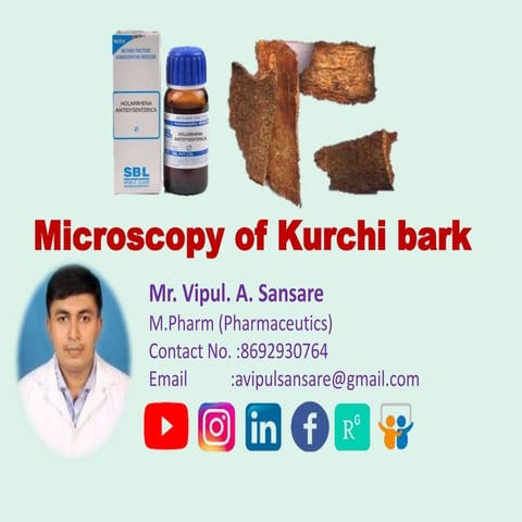 Microscopy of kurchi | PPTX