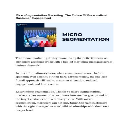 Micro-Segmentation Marketing: The Future Of Personalized Customer ...