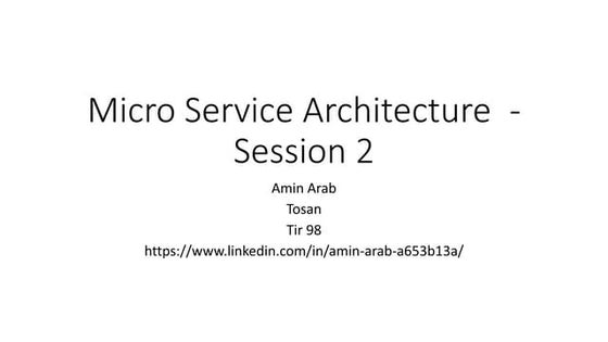 Micro service session 1 | PPT