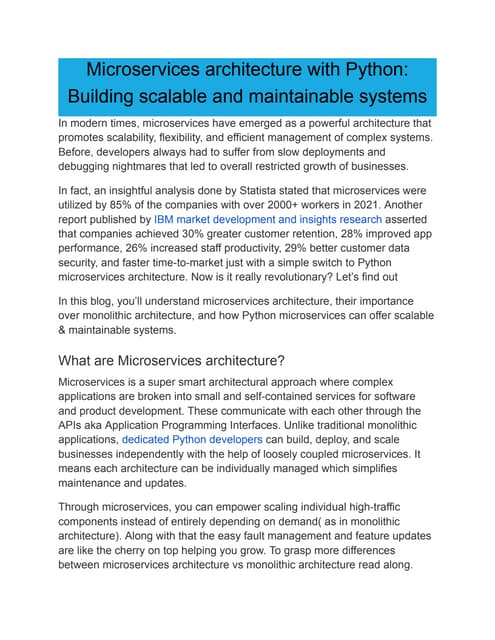 Microservices Architecture With Python Building Scalable And 7835