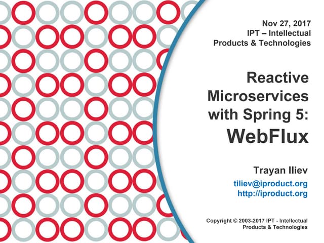 Reactive Microservices with Spring 5: WebFlux | PDF Reactive Microservices with Spring 5: WebFlux | PDF