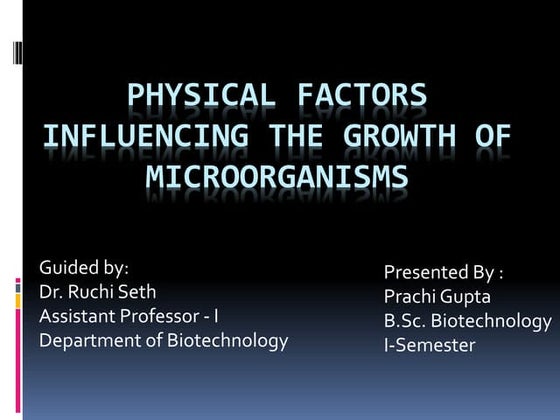 Factors Affecting Microbial Growth | PPT | Chemistry | Science