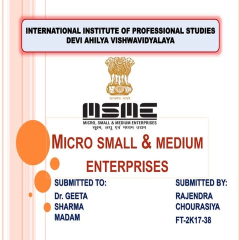 Micro small & medium enterprises | PPTX