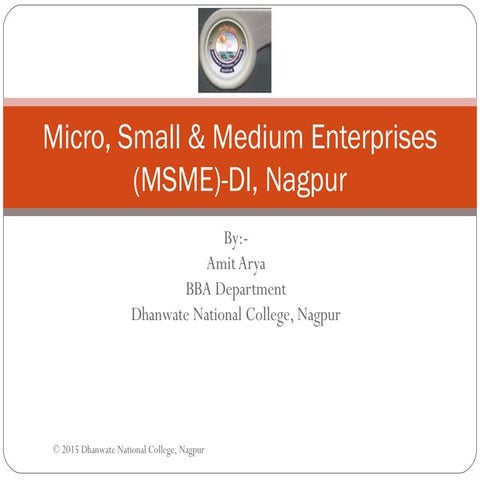 Micro, Small & Medium Enterprises (MSME) | PPT
