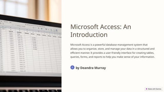 Introduction-to-MS-Access and tabs used in it | PPT