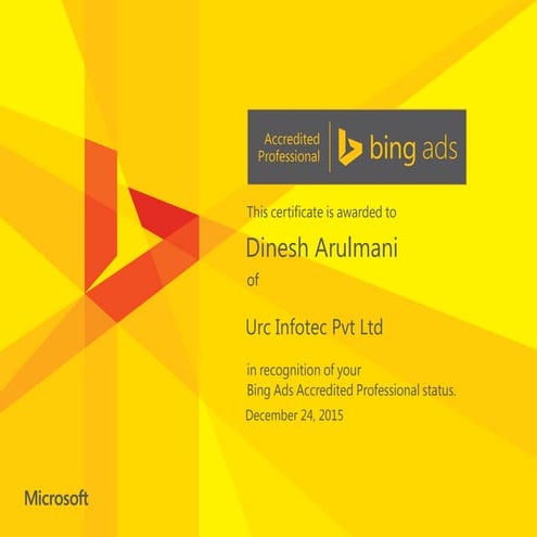 Microsoft Bing Ads Certification | PPT