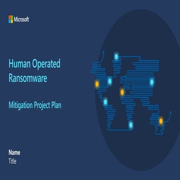 Microsoft - Human-Operated Ransomware Mitigation Project Plan #nice # ...