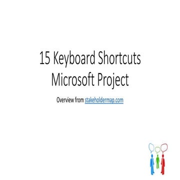 15 must have keyboard shortcuts for Microsoft Project | PPTX