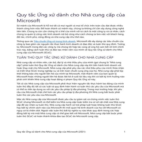 Microsoft supplier-code-of-conduct vietnamese | PDF