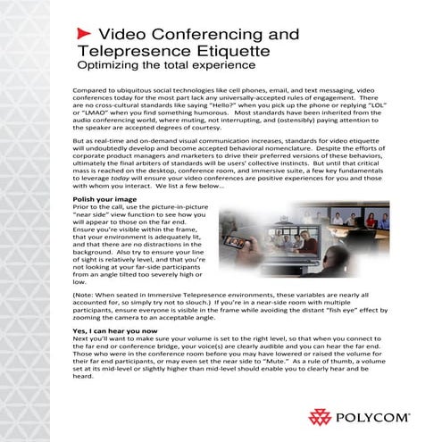 Video Conferencing Etiquette—11 Dos and Don'ts | PPTX