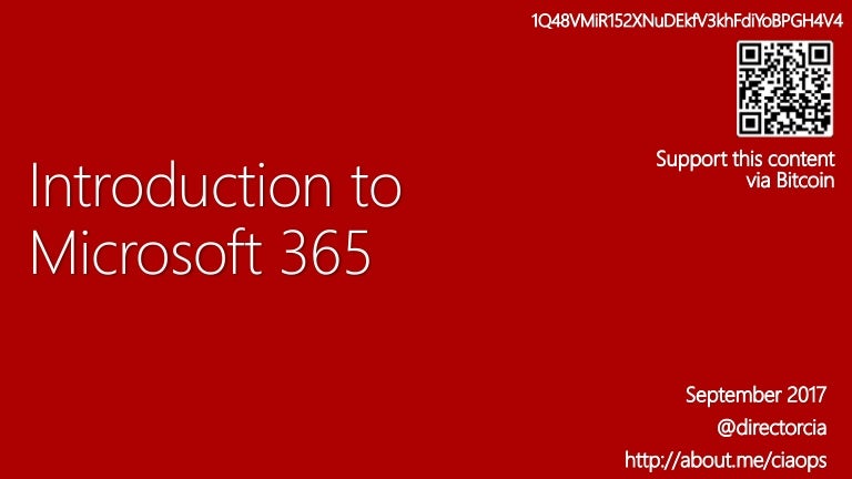 Introduction to Microsoft 365 Introduction to Microsoft 365