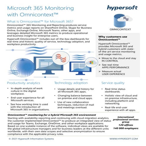 Microsoft 365 Monitoring with Hypersoft Omnicontext | PDF | Cloud ...