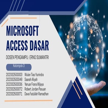 Pengetahuan Dasar Penggunaan MICROSOFT ACCESS | PPT
