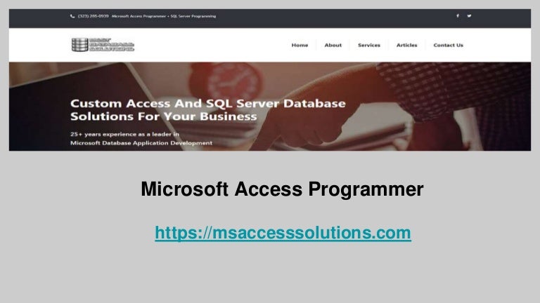 Microsoft Access Programmer Microsoft Access Programmer