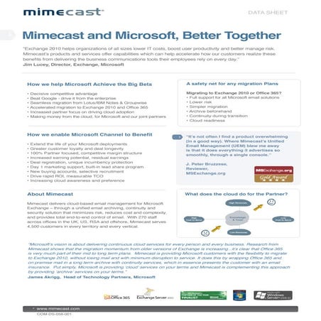 Microsoft & Mimecast - Better Together A4 | PDF | Free Download