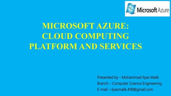 Introduction to Microsoft Azure Cloud | PDF