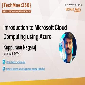 Introduction to Microsoft Cloud Computing using Azure | PPT