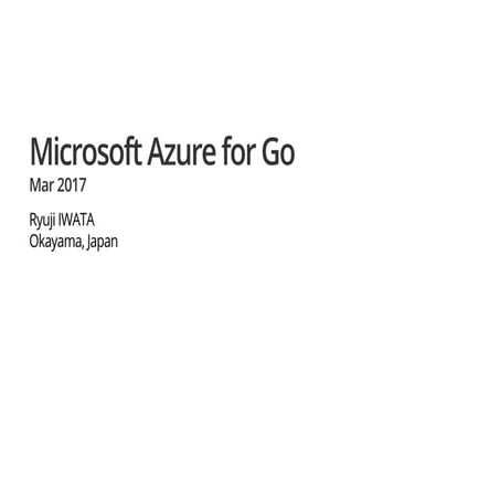 Microsoft Azure for Go | PDF | Cloud Computing | Internet