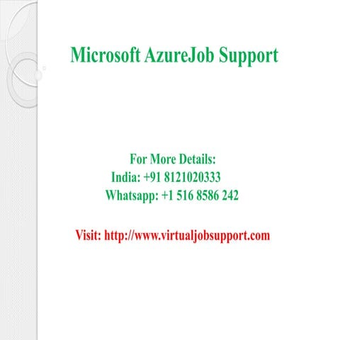 Microsoft azure job support ppt | PPTX