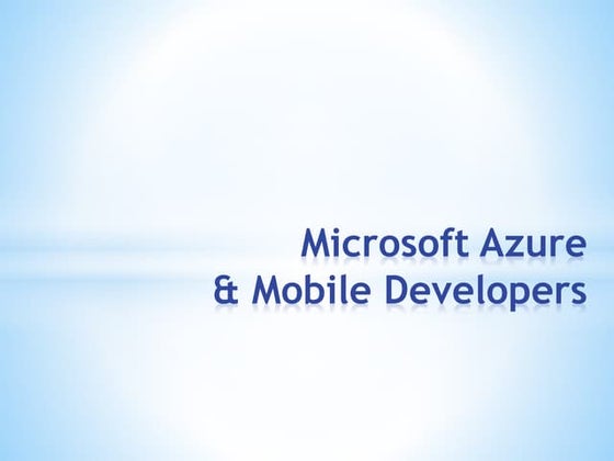 Game dev start-up and Microsoft Azure | PPT