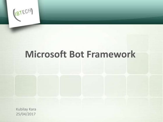 Microsoft Botframework and LUIS | PPT