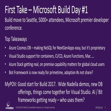 Microsoft Build 2017 Day #1 Keynote | PDF