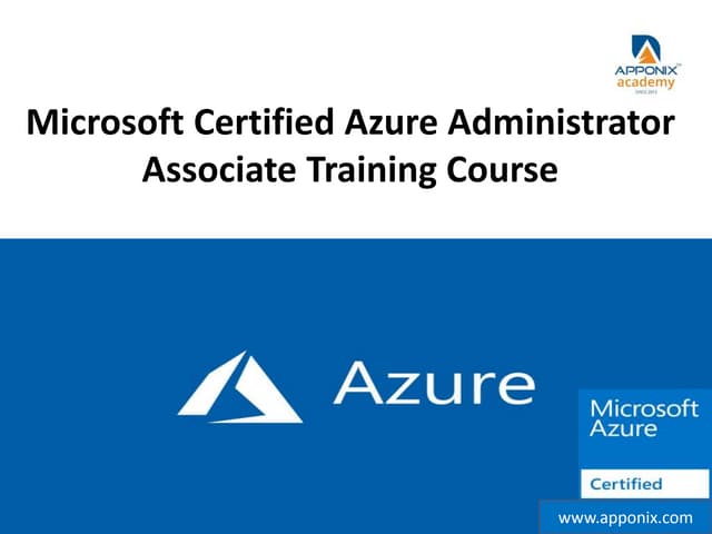 Microsoft certified azure administrator associate training course