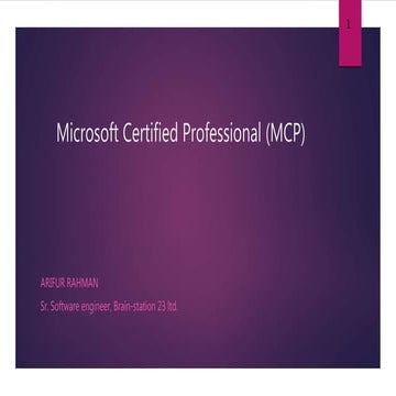 Microsoft certified professional (mcp) | PPTX