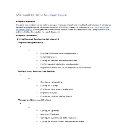 "Become a Microsoft Certified Solutions Expert: Unlock Advanced IT ...